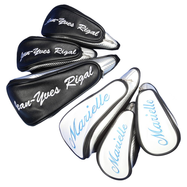 3 custom stitched head cover. Monogram | KELLERMANN